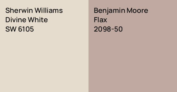 Sherwin Williams Divine White vs. Benjamin Moore Flax comparison