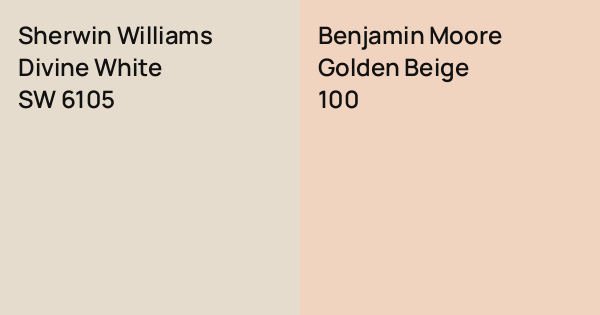 Sherwin Williams Divine White vs. Benjamin Moore Golden Beige comparison