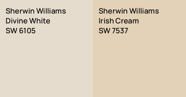 Sherwin Williams Divine White vs. Sherwin Williams Irish Cream comparison