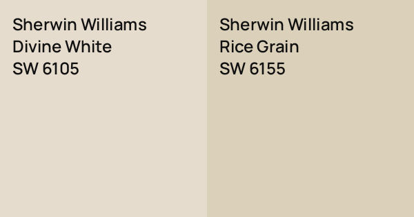 Sherwin Williams Divine White vs. Sherwin Williams Rice Grain comparison