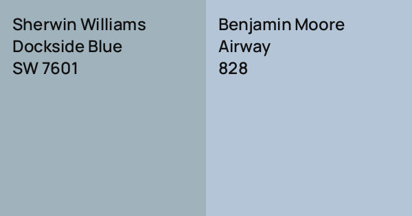Sherwin Williams Dockside Blue vs. Benjamin Moore Airway comparison