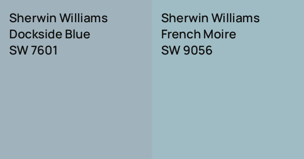 Sherwin Williams Dockside Blue vs. Sherwin Williams French Moire comparison