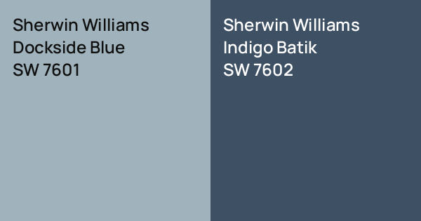 Sherwin Williams Dockside Blue vs. Sherwin Williams Indigo Batik comparison
