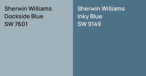 Sherwin Williams Dockside Blue vs. Sherwin Williams Inky Blue comparison