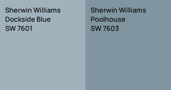 Sherwin Williams Dockside Blue vs. Sherwin Williams Poolhouse comparison