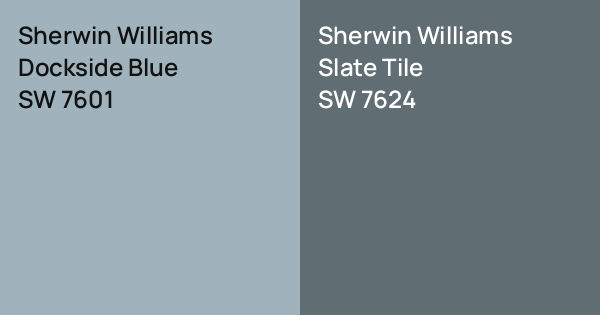 Sherwin Williams Dockside Blue vs. Sherwin Williams Slate Tile comparison