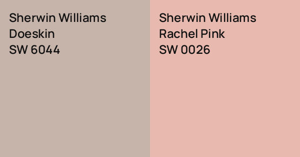 Sherwin Williams Doeskin vs. Sherwin Williams Rachel Pink comparison