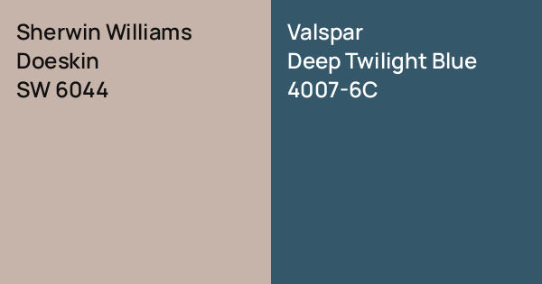 Sherwin Williams Doeskin vs. Valspar Deep Twilight Blue comparison