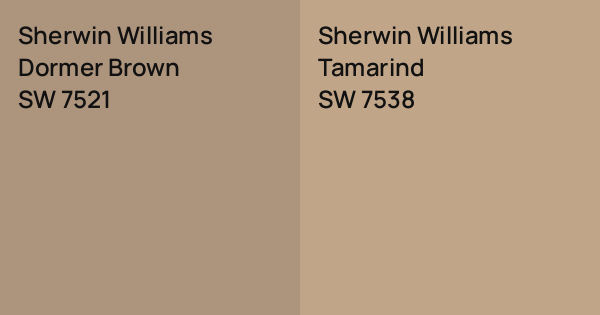 Sherwin Williams Dormer Brown vs. Sherwin Williams Tamarind comparison