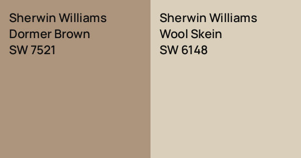Sherwin Williams Dormer Brown vs. Sherwin Williams Wool Skein comparison