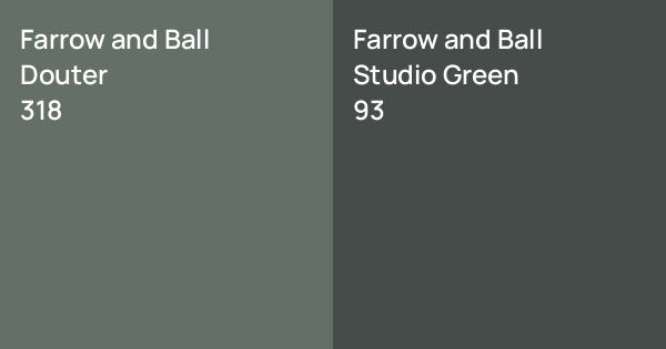Farrow and Ball Douter vs. Farrow and Ball Studio Green comparison