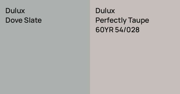Dulux Dove Slate vs. Dulux Perfectly Taupe comparison