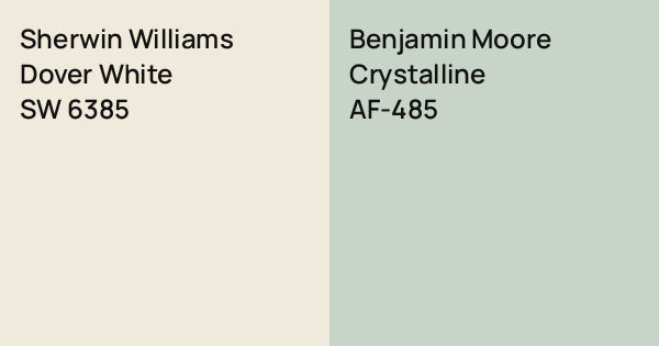 Sherwin Williams Dover White vs. Benjamin Moore Crystalline comparison