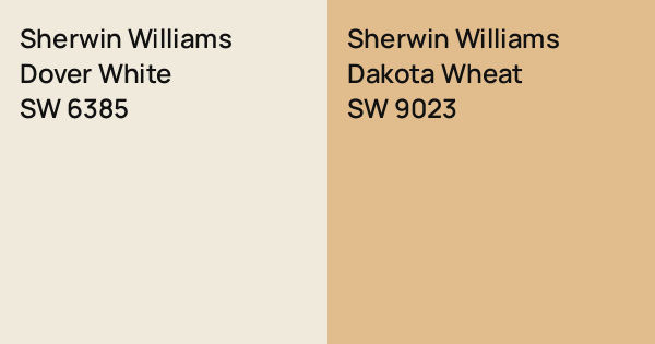 Sherwin Williams Dover White vs. Sherwin Williams Dakota Wheat comparison