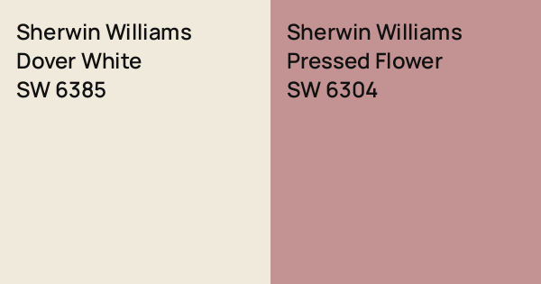 Sherwin Williams Dover White vs. Sherwin Williams Pressed Flower comparison