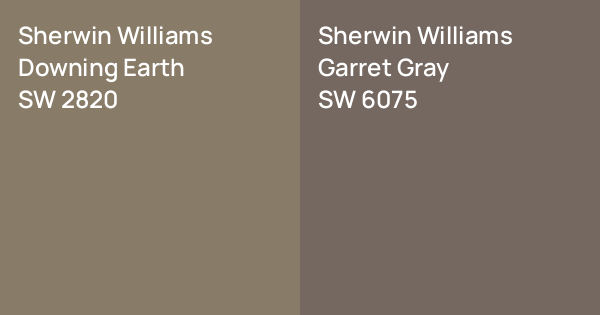 Sherwin Williams Downing Earth vs. Sherwin Williams Garret Gray comparison