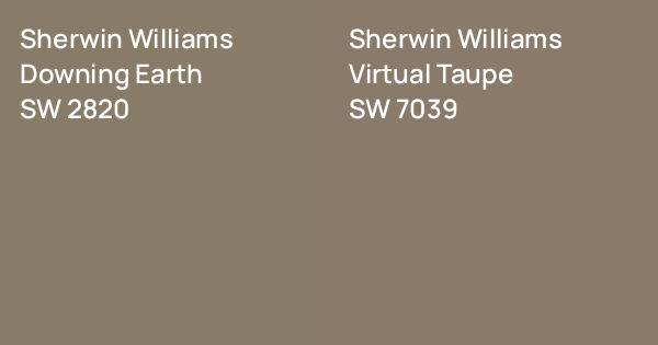Sherwin Williams Downing Earth vs. Sherwin Williams Virtual Taupe ...