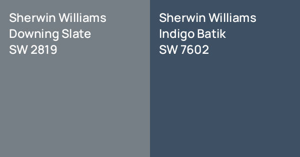 Sherwin Williams Downing Slate vs. Sherwin Williams Indigo Batik comparison