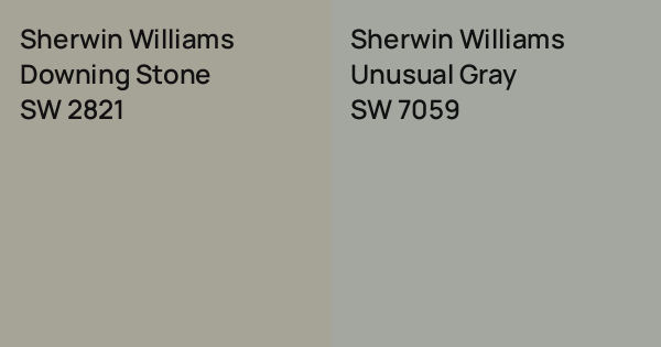 Sherwin Williams Downing Stone vs. Sherwin Williams Unusual Gray comparison