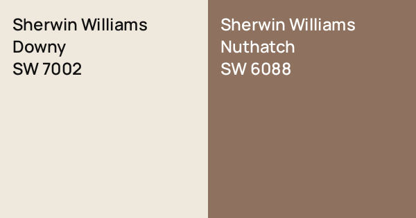 Sherwin Williams Downy vs. Sherwin Williams Nuthatch comparison