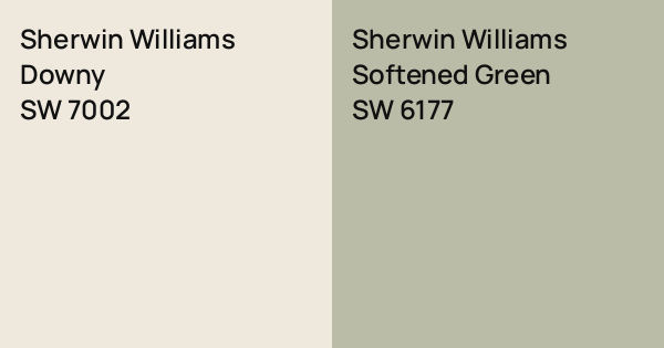 Sherwin Williams Downy vs. Sherwin Williams Softened Green comparison