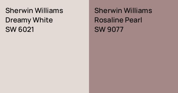 Sherwin Williams Dreamy White vs. Sherwin Williams Rosaline Pearl ...