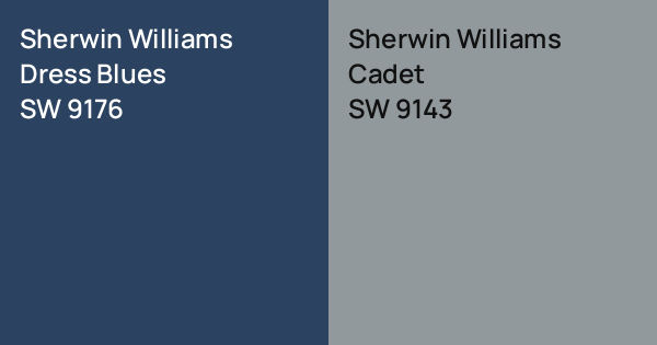 Sherwin Williams Dress Blues vs. Sherwin Williams Cadet comparison