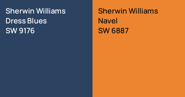 Sherwin Williams Dress Blues vs. Sherwin Williams Navel comparison