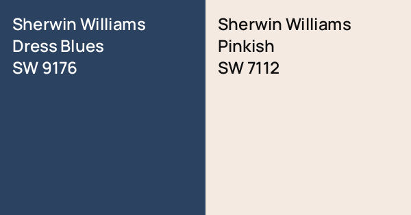 Sherwin Williams Dress Blues vs. Sherwin Williams Pinkish comparison