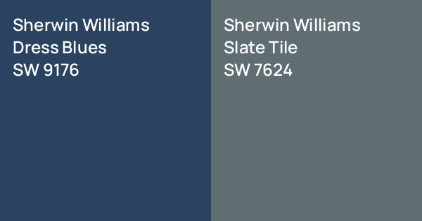 Sherwin Williams Dress Blues vs. Sherwin Williams Slate Tile comparison
