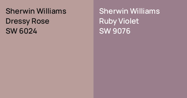 Sherwin Williams Dressy Rose vs. Sherwin Williams Ruby Violet comparison