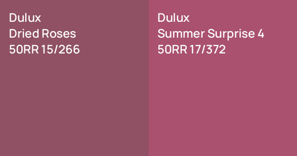 Dulux Dried Roses vs. Dulux Summer Surprise 4 comparison