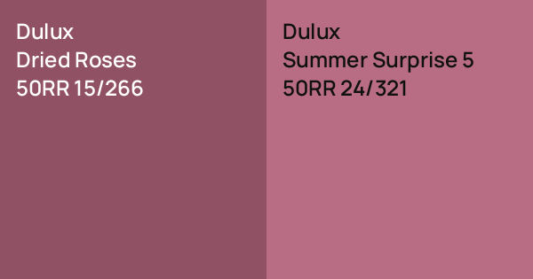 Dulux Dried Roses vs. Dulux Summer Surprise 5 comparison