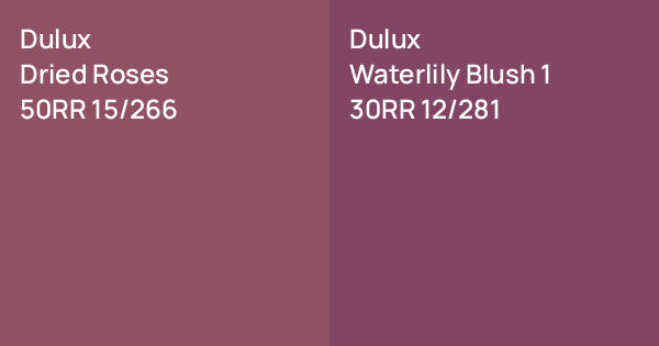 Dulux Dried Roses vs. Dulux Waterlily Blush 1 comparison