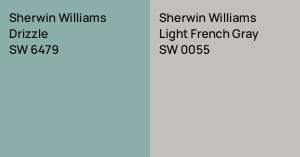 Sherwin Williams Drizzle vs. Sherwin Williams Light French Gray comparison