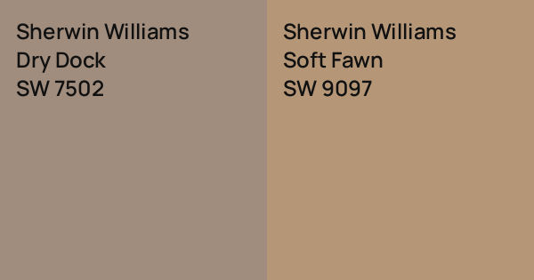 Sherwin Williams Dry Dock vs. Sherwin Williams Soft Fawn comparison