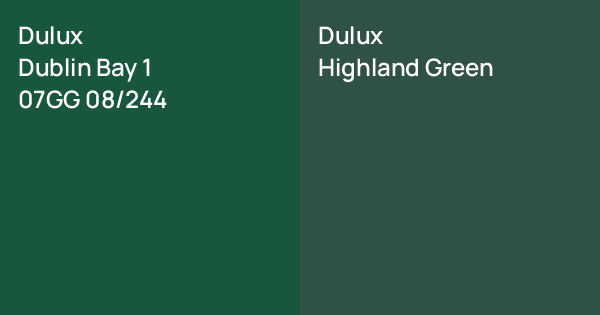 Dulux Dublin Bay 1 vs. Dulux Highland Green comparison