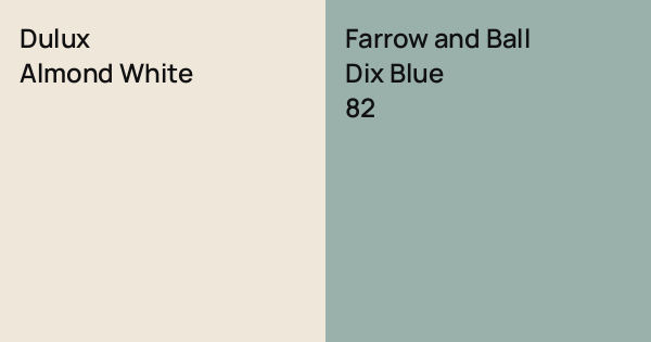 Dulux Almond White vs. Farrow and Ball Dix Blue comparison