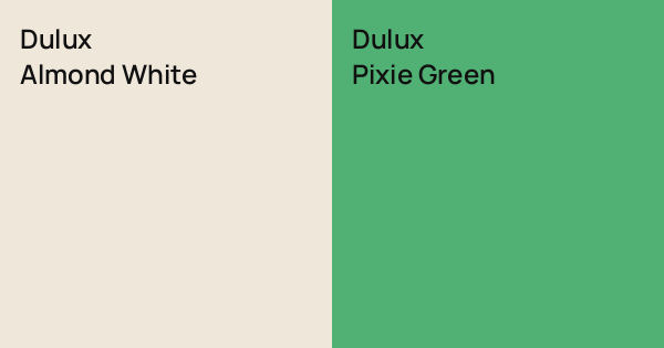 Dulux Almond White vs. Dulux Pixie Green comparison