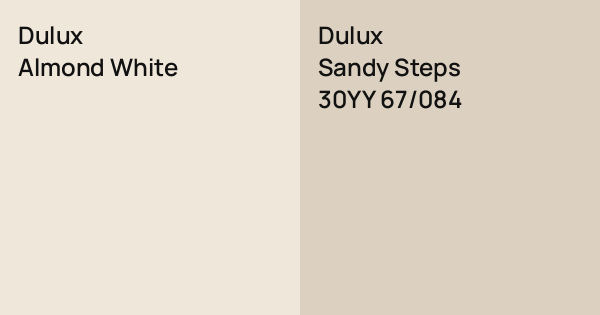 Dulux Almond White vs. Dulux Sandy Steps comparison