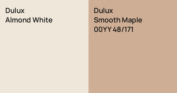 Dulux Almond White vs. Dulux Smooth Maple comparison