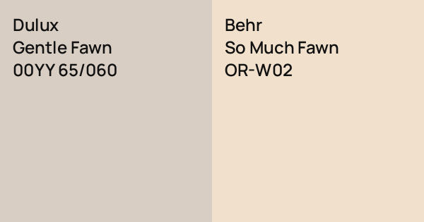 Dulux Gentle Fawn vs. Behr So Much Fawn comparison