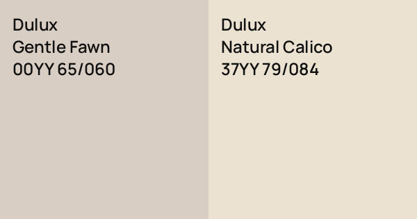Dulux Gentle Fawn vs. Dulux Natural Calico comparison