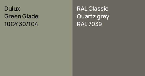 Dulux Green Glade vs. RAL Classic Quartz grey comparison