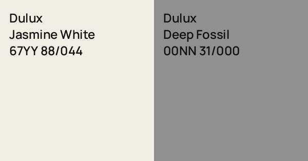 Dulux Jasmine White vs. Dulux Deep Fossil comparison