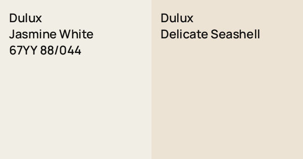 Dulux Jasmine White vs. Dulux Delicate Seashell comparison