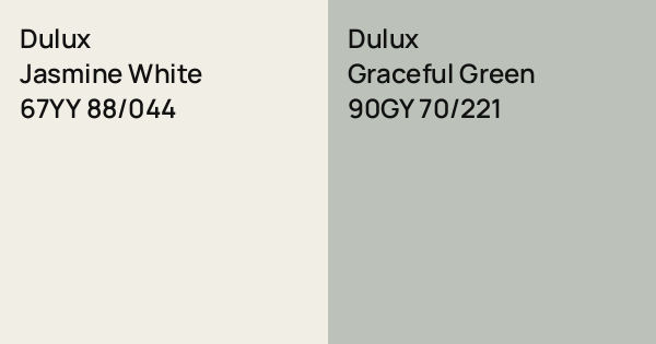Dulux Jasmine White vs. Dulux Graceful Green comparison