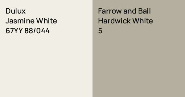 Dulux Jasmine White vs. Farrow and Ball Hardwick White comparison