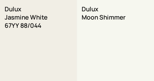 Dulux Jasmine White vs. Dulux Moon Shimmer comparison