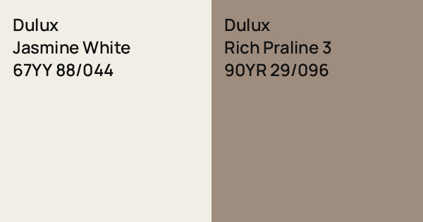Dulux Jasmine White vs. Dulux Rich Praline 3 comparison